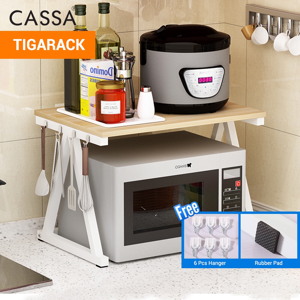 Heavy Duty Two/2 Tinggi 2Tiers Microwave Oven Rice Cooker Rack Kitchen ...