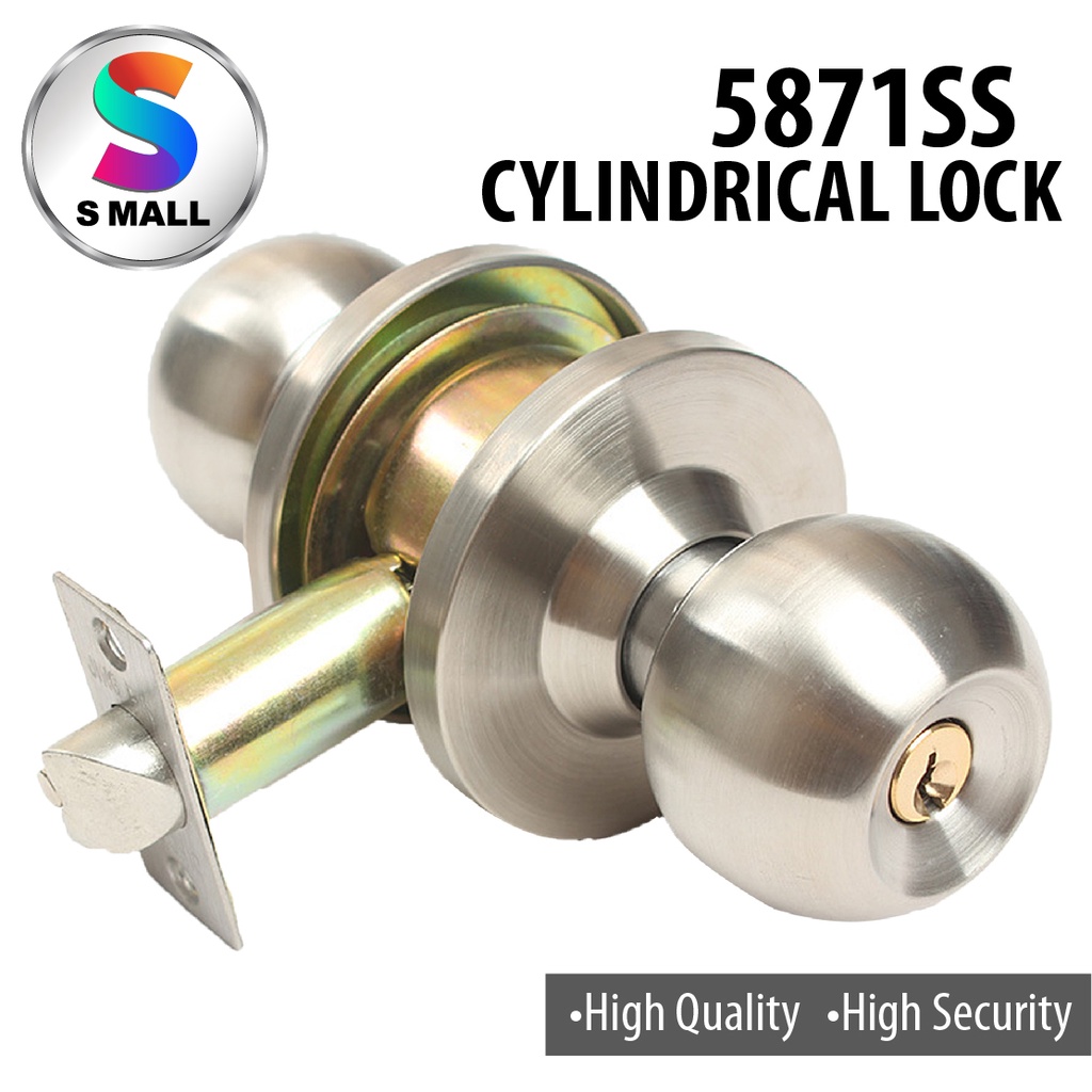 S MALL HIGH SECURITY SILVER CYLINDRICAL DOOR LOCK KUNCI PINTU 5871SS ET ...