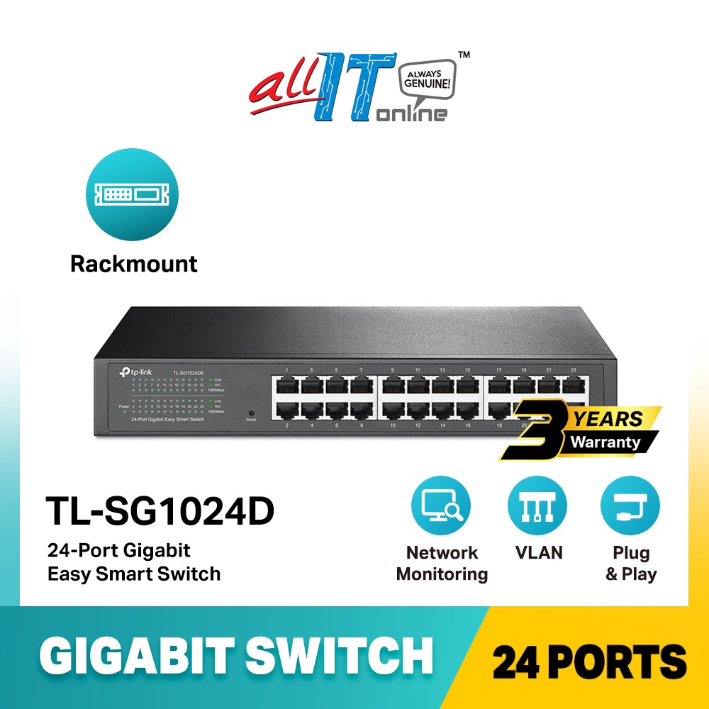 TP-LINK 16 Port / 24 Port Gigabit Desktop Rackmount Switch ( TL-SG1016D ...