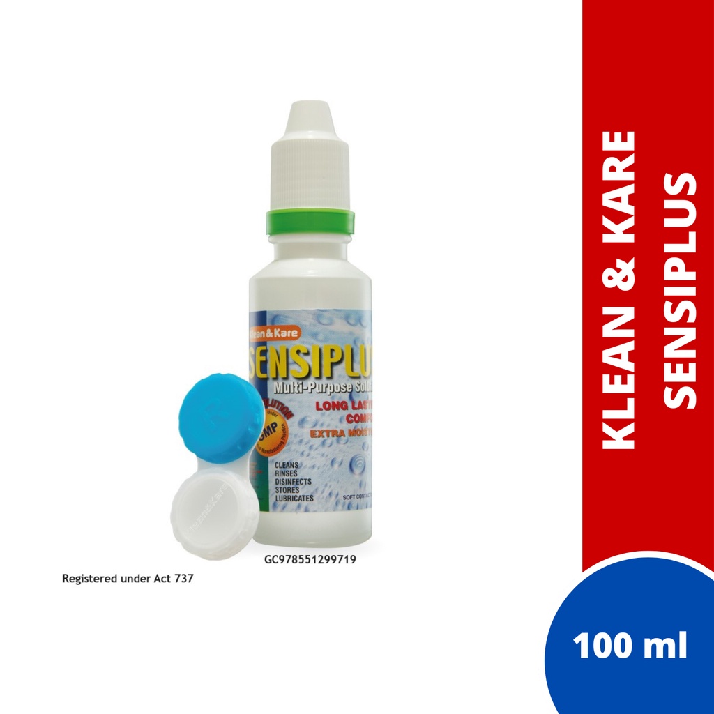 Klean & Kare Sensiplus Multipurpose Solution 100ML with Free Lens Case ...