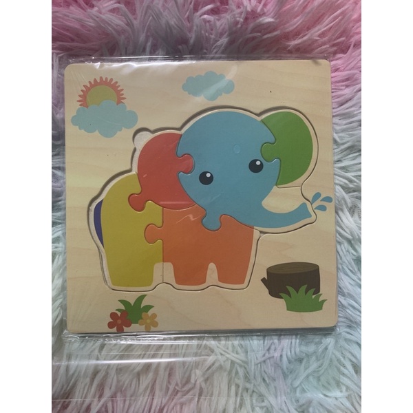 WOODEN EDUCATIONAL KIDS LEARNING/ ABC 123 LEARNING/ ANIMALS PUZZLE ...