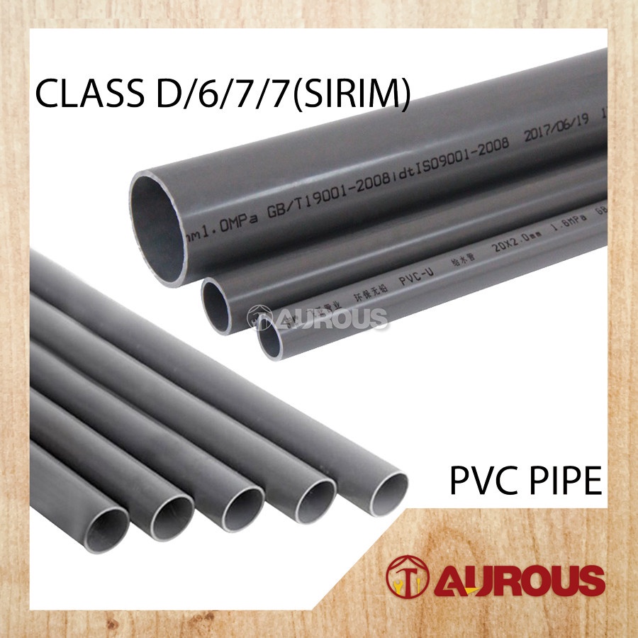 (5.8 METER) 15MM/20MM/25MM GREY PVC PIPE / PAIP AIR PVC (CLASS D/6/7/7 ...