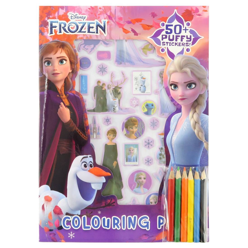 Disney Frozen 2 Princess Elsa Anna Coloring Pad With Puffy Sticker In ...