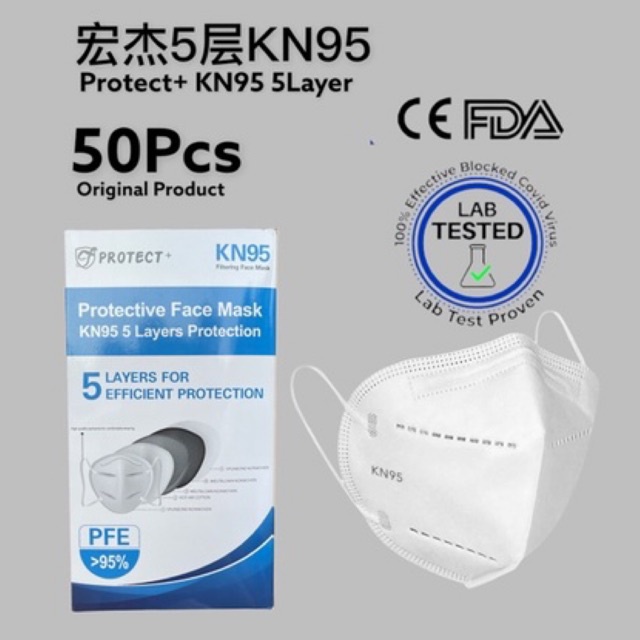 🔥Ready Stock🔥Protect+ Medical KN95 5 layers 50pcs(1box)【10Pcs A Packing ...