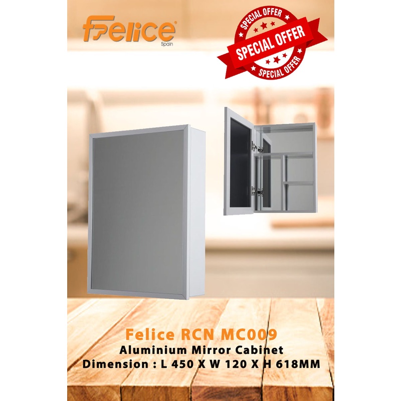 FELICE Aluminium mirror cabinet (white) RCN MC009 | Shopee Malaysia