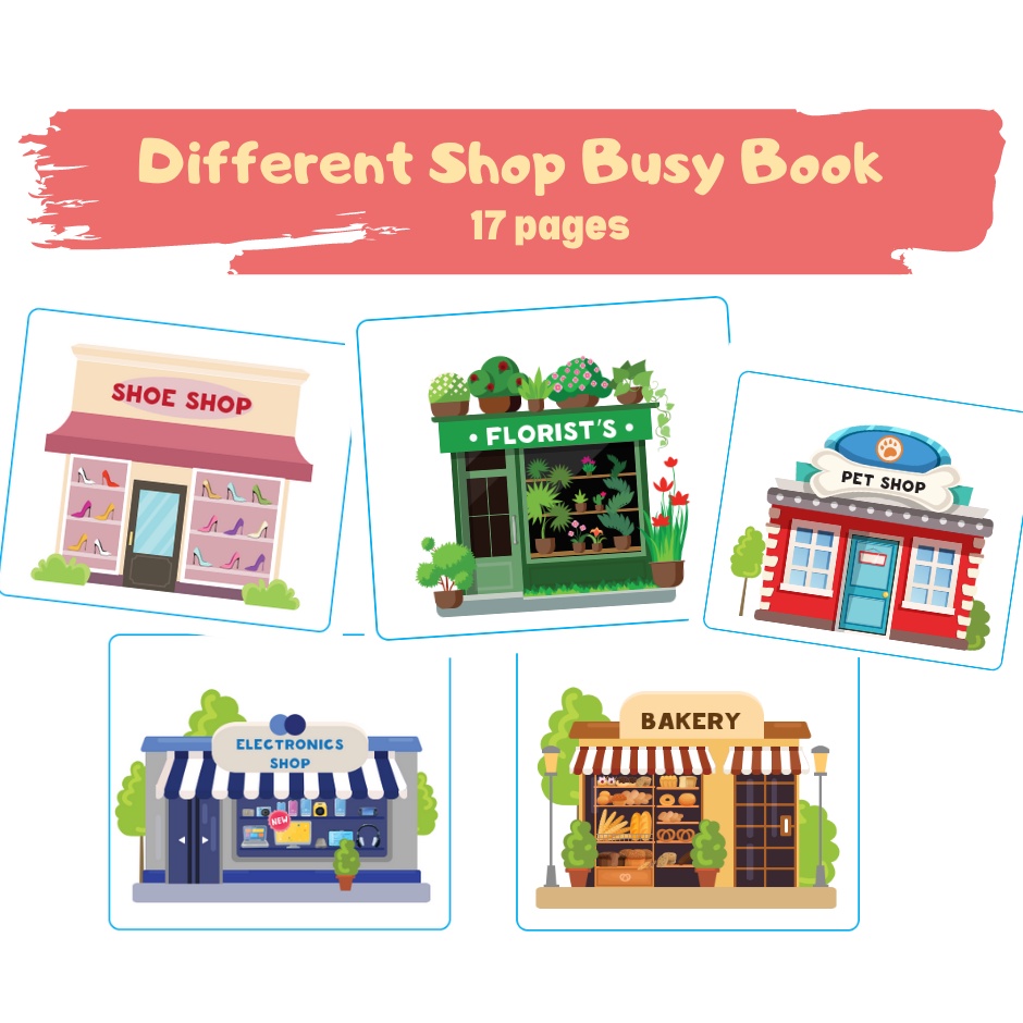 A135 - [PDF] Different Shop Busy Book 17 pages | Shopee Malaysia