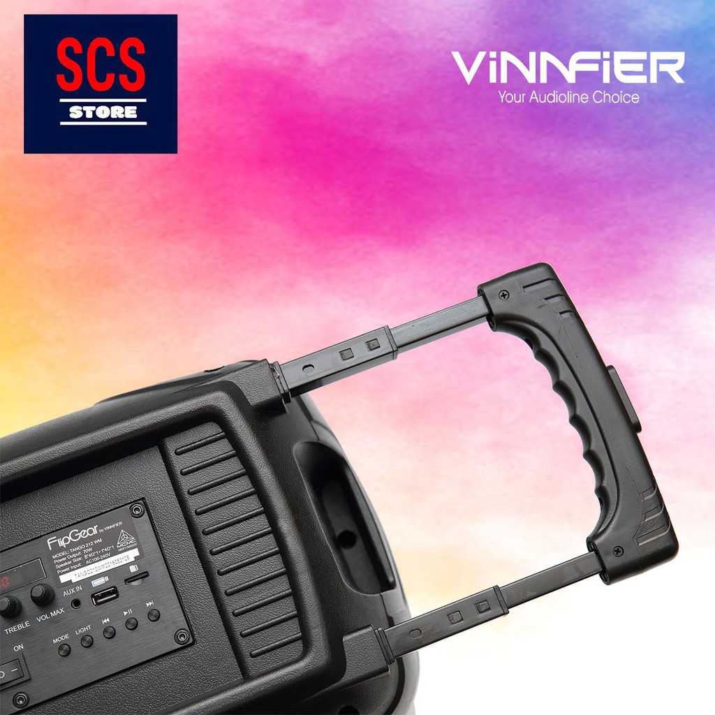 8eTE VINNFIER FlipGear Tango 212 WM Bluetooth TWS Portable Trolley Speaker Karaoke system With ...
