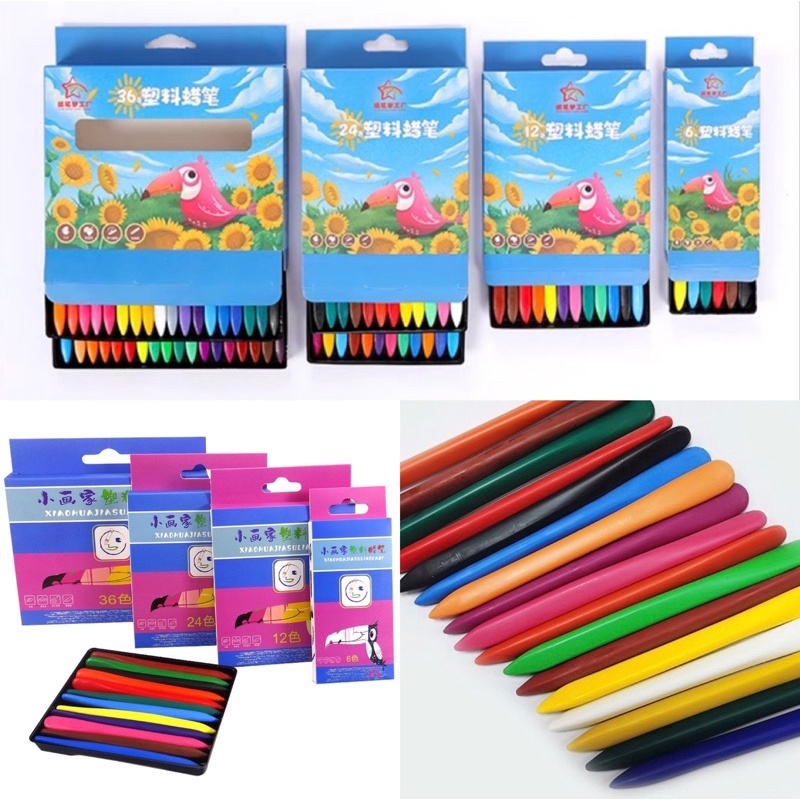 🐳Washable Crayon Scribble Standard Size for Kids 6/12/18/24/36pcs- (BOX ...