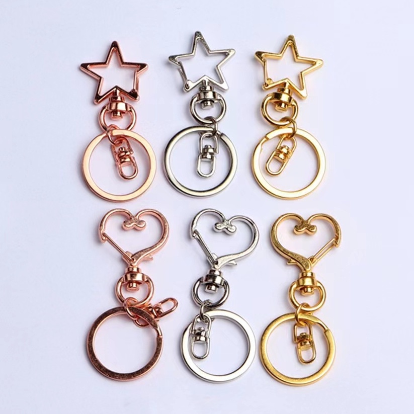 Creative Keychain Jewelry Accessories Heart shaped Five pointed Star ...