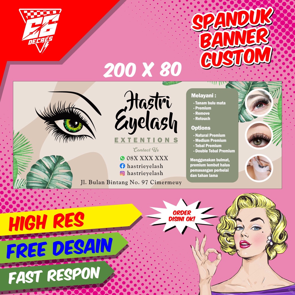 Spanduk/banner EYELASH EXTENSIONS | Shopee Malaysia