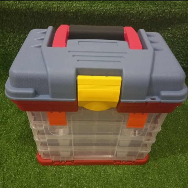 Krisbow Tool Box Tamiya Compartment Toolbox - Red | Shopee Malaysia