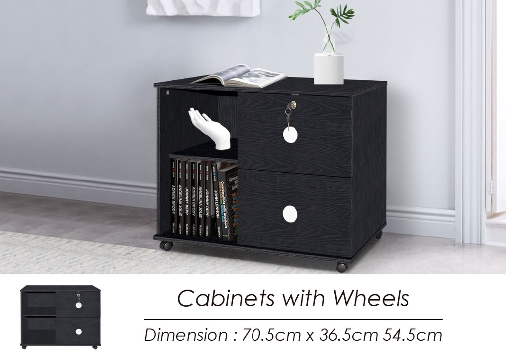 FB HP049 Office Cabinets Pedestal File Cabinet with Wheels Drawers with ...