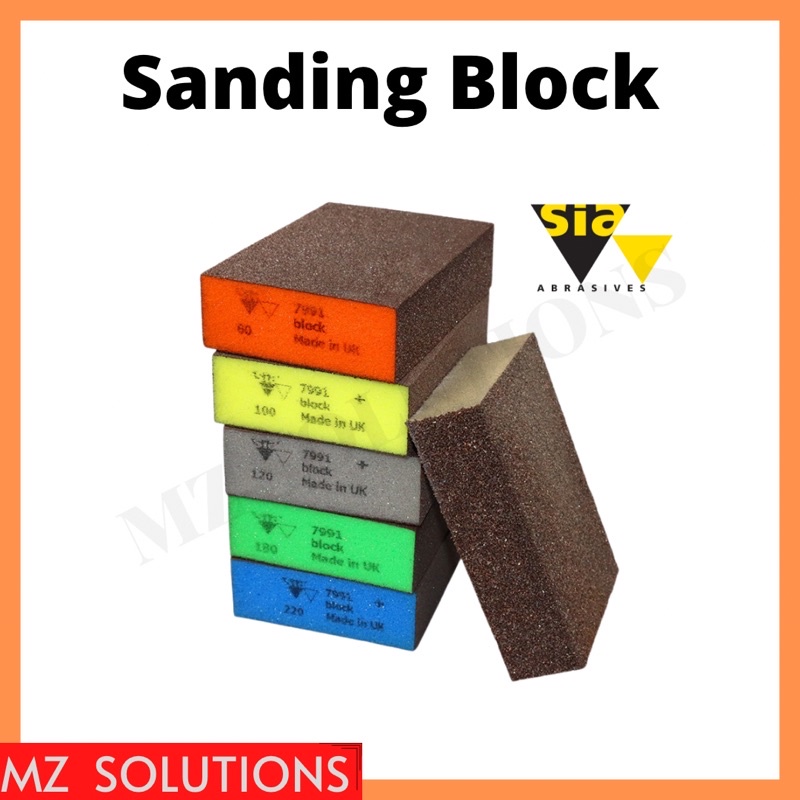 Sia Sanding Block Sanding Sponge | 4-sided | 100# 320# | Yellow | Fine ...