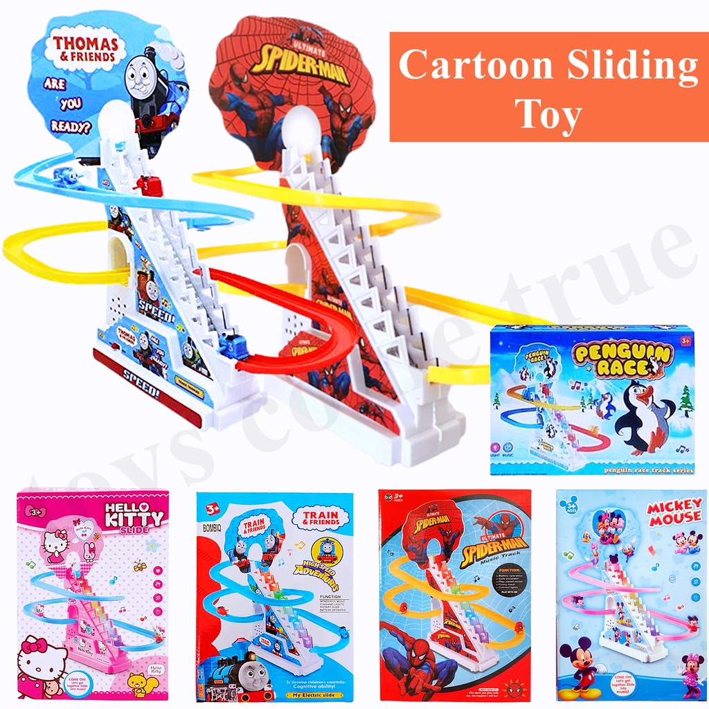 Toys Penguin/Hello Kitty/Thomas/Spiderman/Mickey Music Race Climbing ...