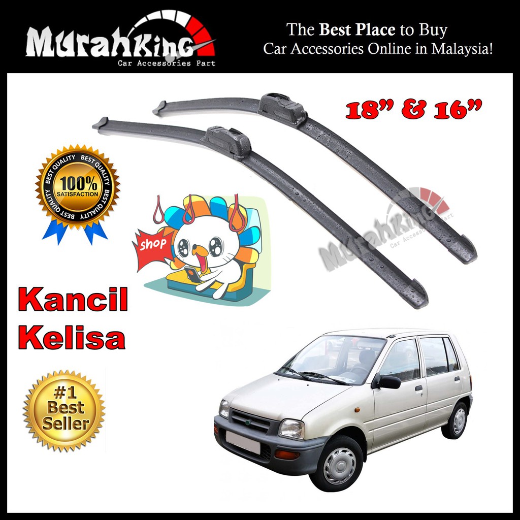Perodua Kancil High Quality Soft Rubber Wiper Blade- 18 Inch & 16 Inch ...