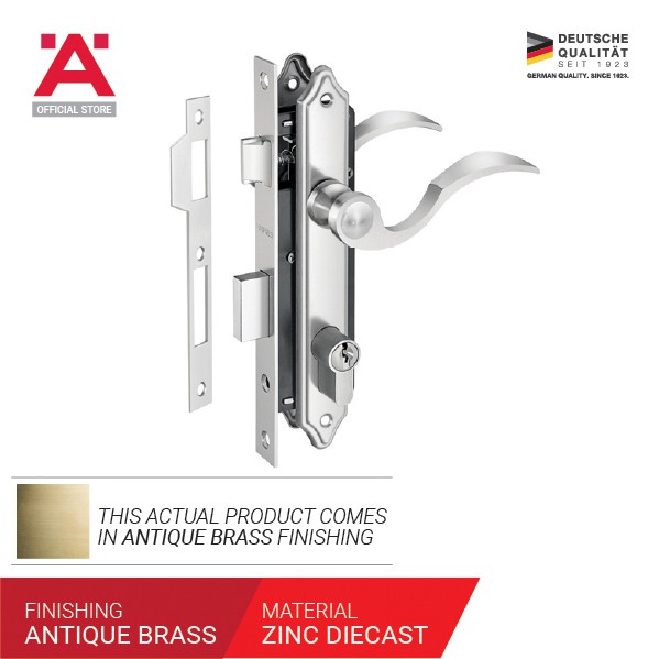 Hafele Narrow Stile Lever Mortise Lock In SN & AB Finishing Made From ...