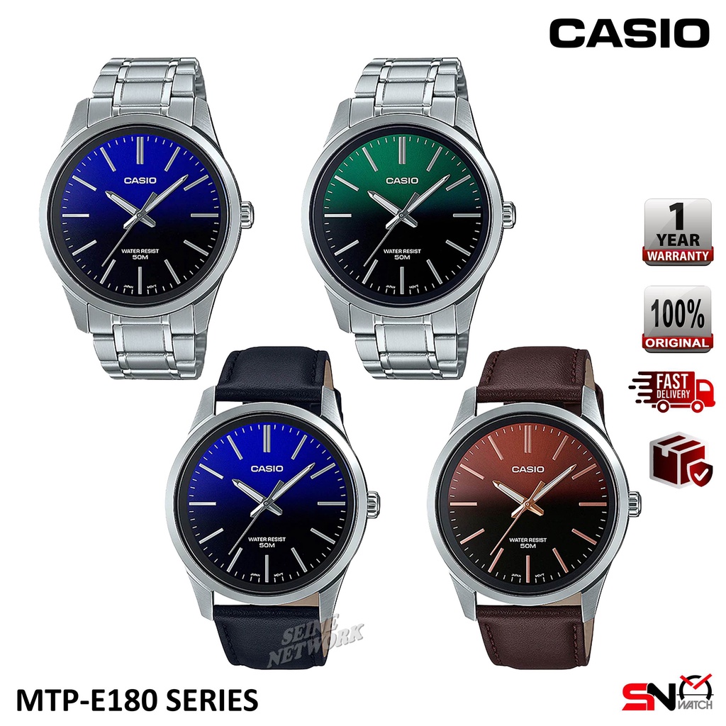 Casio MTP-E180D MTP-E180L Gradation Color Face Fashion Quartz Analog Men Watch Jam Tangan Lelaki ...