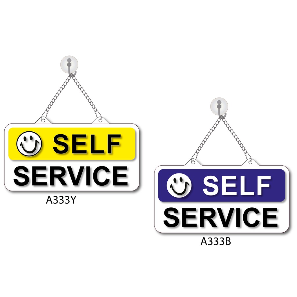 SELF SERVICE HANGING SIGN BOARD 100X200MM (WE ACCEPT CUSTOM-MAKE ORDER ...