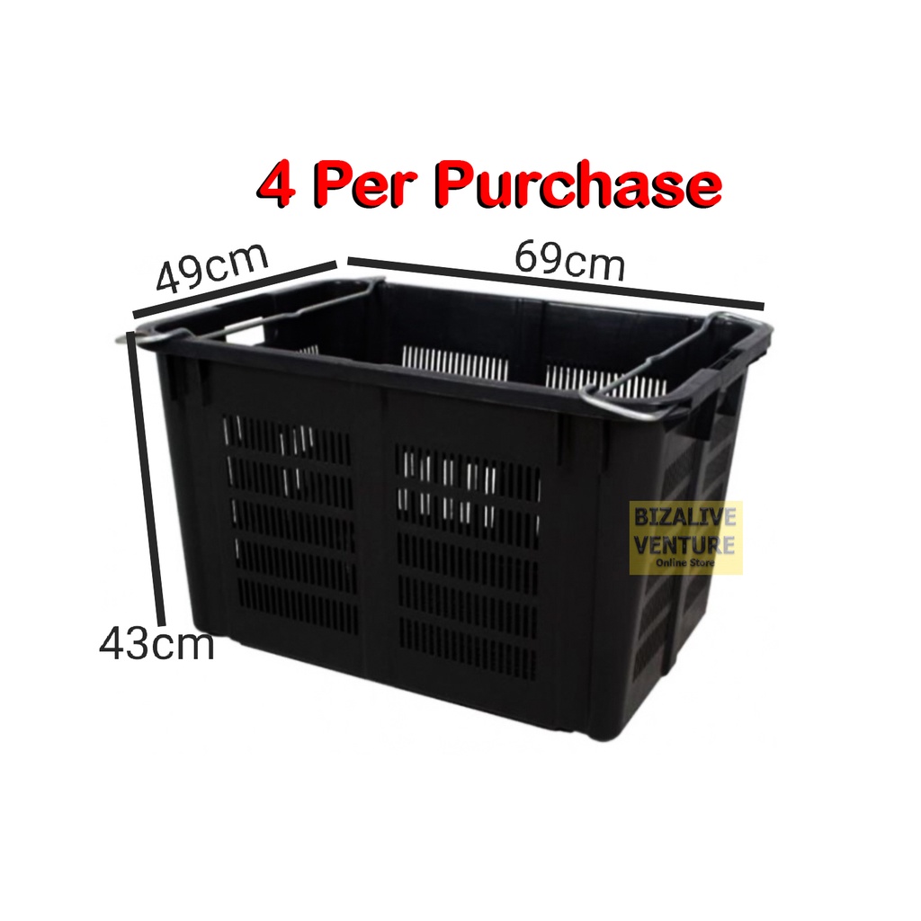 (4 Units) Heavy Duty Black Basket | Industrial Basket | Durian Basket ...
