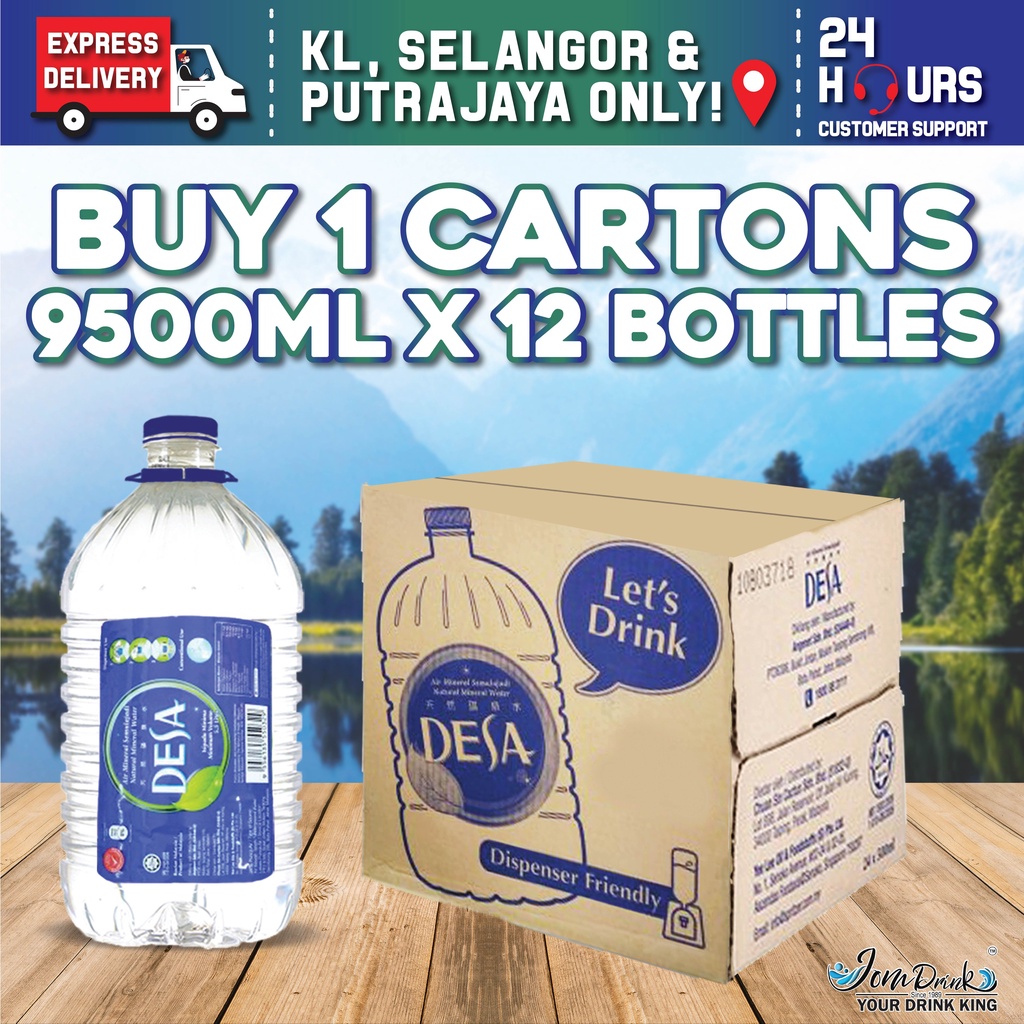 BUNDLE OF 1 CARTON : DESA MINERAL WATER 9500ML x 2 BOTTLES | Shopee Malaysia