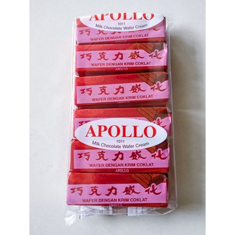 APOLLO MILK CHOCOLATE WAFER CREAM WAFER DENGAN KRIM COKLAT 12G X 12PCS ...