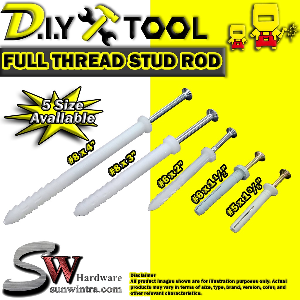 [SW Hardware] High Quality Nylon Speed Plug Speed Nail PVC Anchor Wall ...