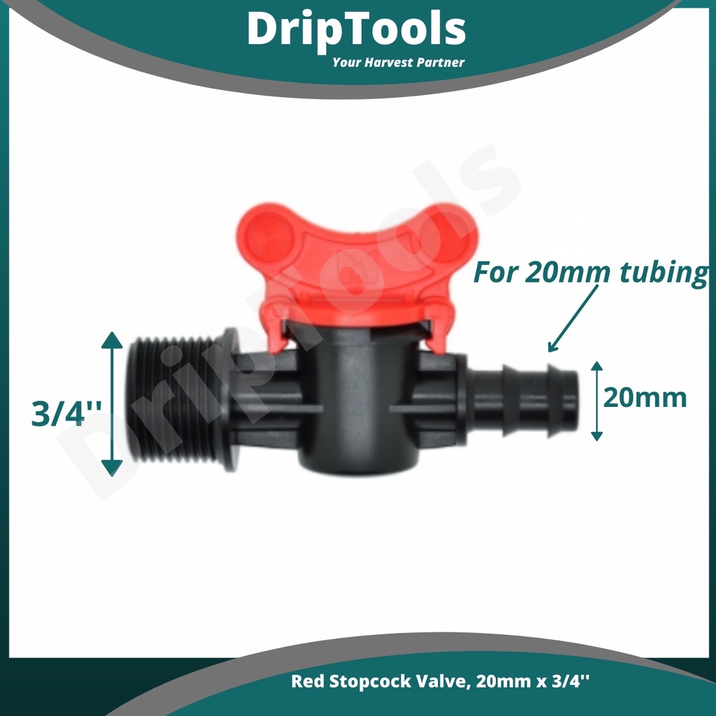 Red Stopcock Valve Thread (High Quality), Action Valve 20mm x 3/4 Inch ...