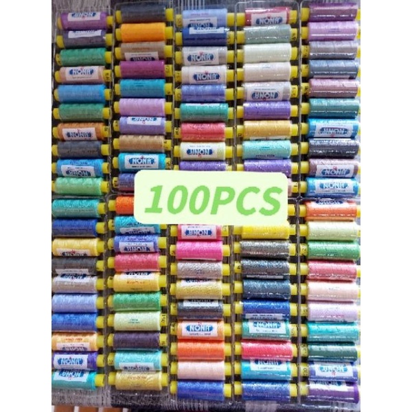 Benang Spun Polyester Thread 250mts 100pcs/set Mix Colour Benang jahit ...