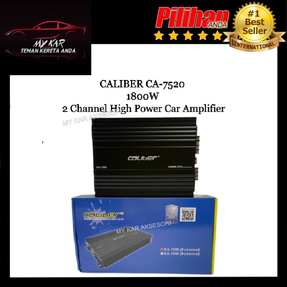 Original Caliber CA-7520 ~ 2-Channel High Power Car Amplifier 1800 ...