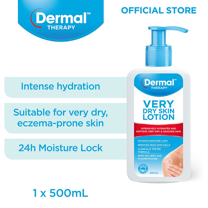 Dermal Therapy Very Dry Skin Lotion 500ml Intensively Hydrate Dry and Cracked Skin, Kulit Ezema ...