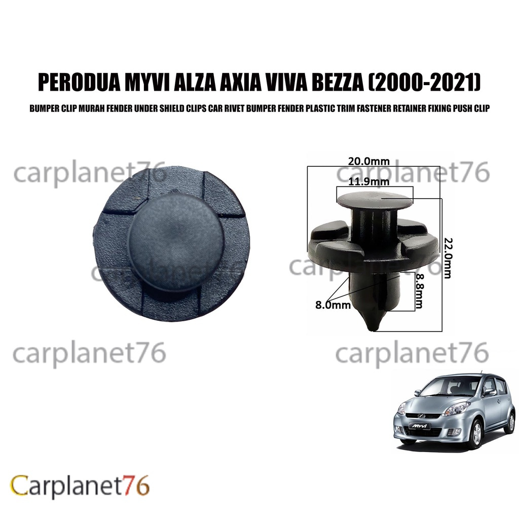 PERODUA MYVI ALZA AXIA VIVA BEZZA FENDER CLIP CAR BUMPER FENDER PLASTIC ...