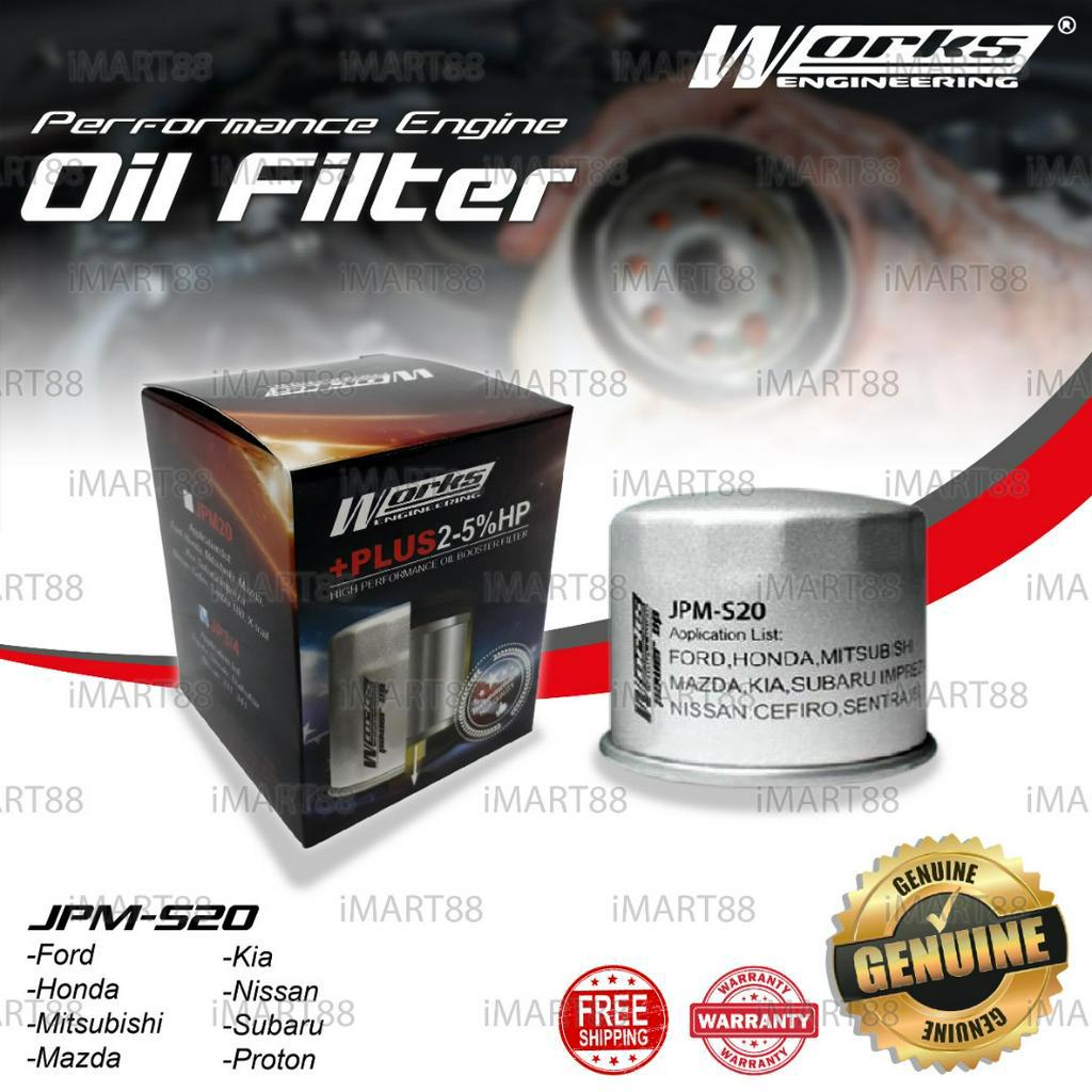 Works Engineering Performance Engine Oil Filter JPM 20 EURO JPM 3/4 JPM S20 Toyota Honda Perodua ...