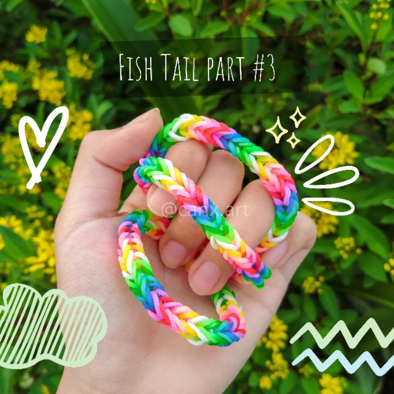 Loom bands Rubber Band, Rainbow Fish Tail part 3 by @canx.art | Shopee ...