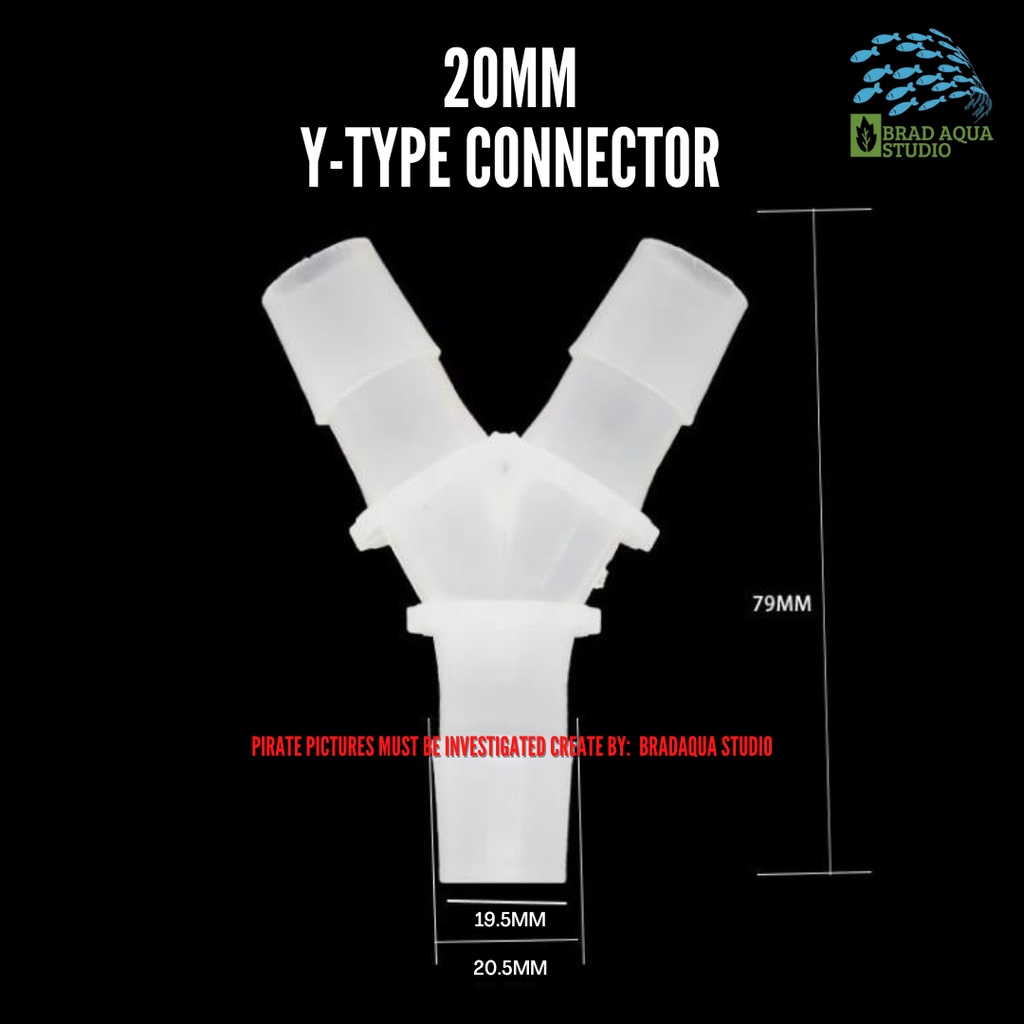 AQUARIUM Y-Type Connector Fish Tank Air Pump Junction 8mm, 10mm, 12mm ...