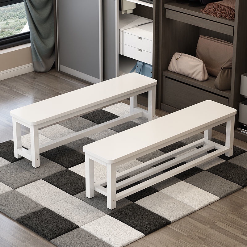 Bench long stool shopping mall wooden stool changing shoe stool ...