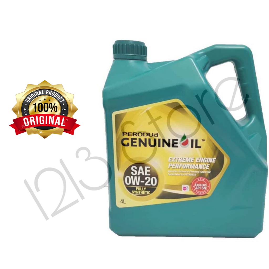 70011006 Perodua SAE 0W20 API SN fully synthetic engine oil (4 liter ...