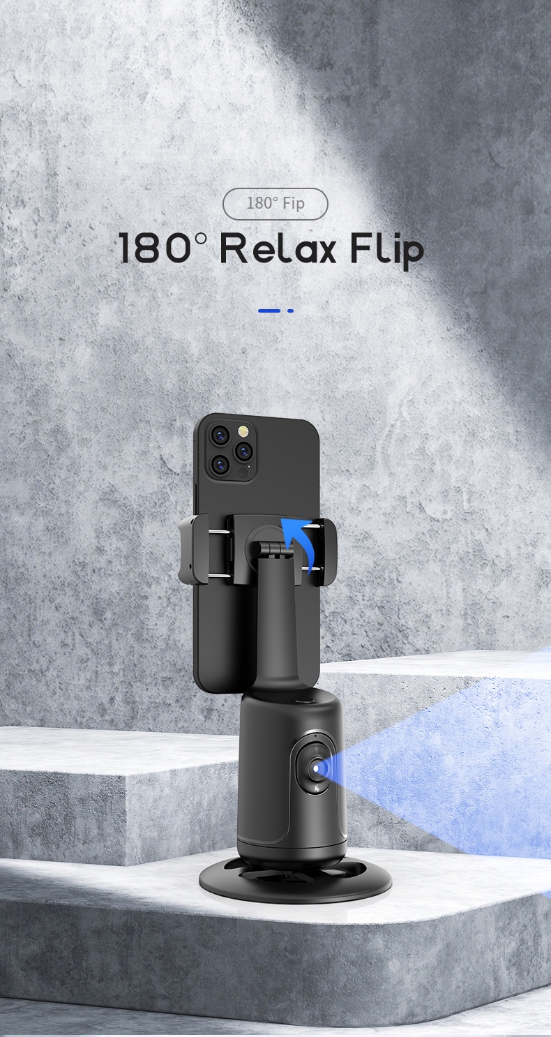 P01 Auto Face Tracking Phone selfie stick Smart 360°rotation holder AI Follow-Up video Vlog Live ...