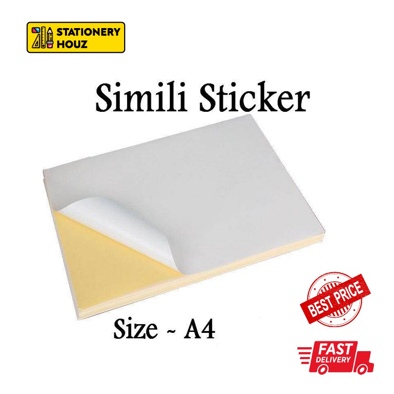 Stationery Houz (20 shts) A4 80gsm White Paper Sticker [Matte Simili ...