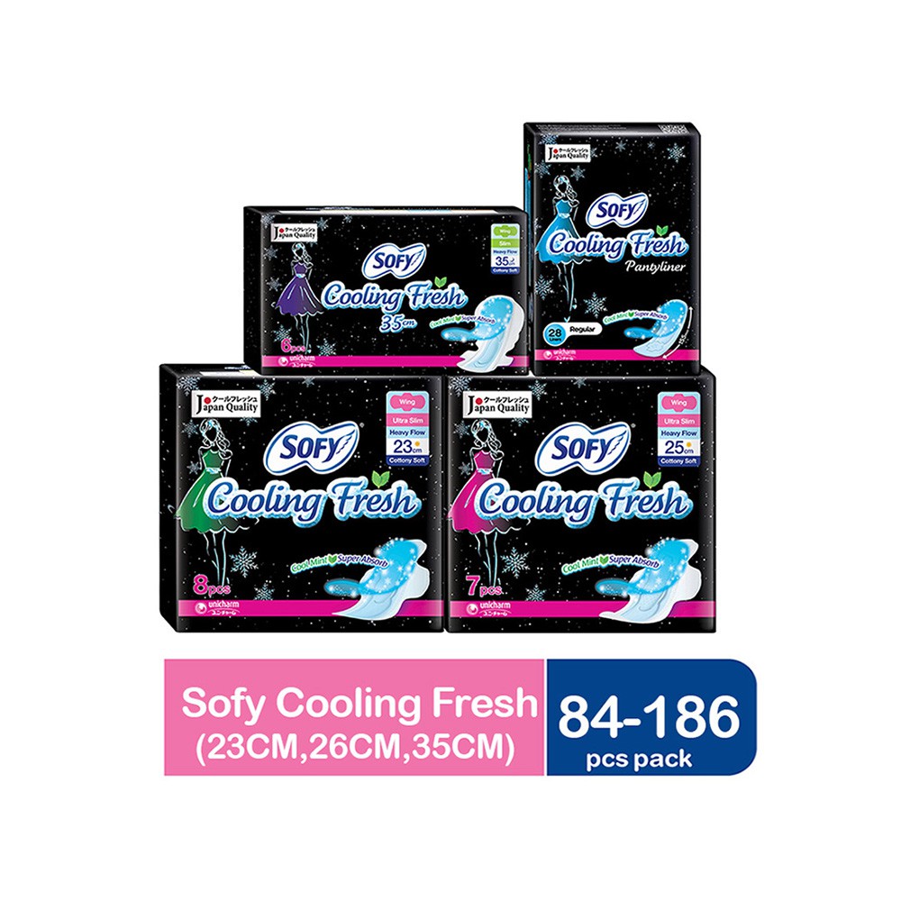 SOFY Cooling Fresh Day and Night Ultra Slim Wing - Carton (23-35cm/6-8s ...