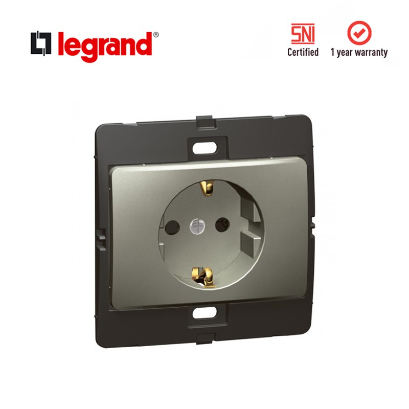 Legrand Mallia - Schuko Socket - 16A - Dark Silver | Shopee Malaysia