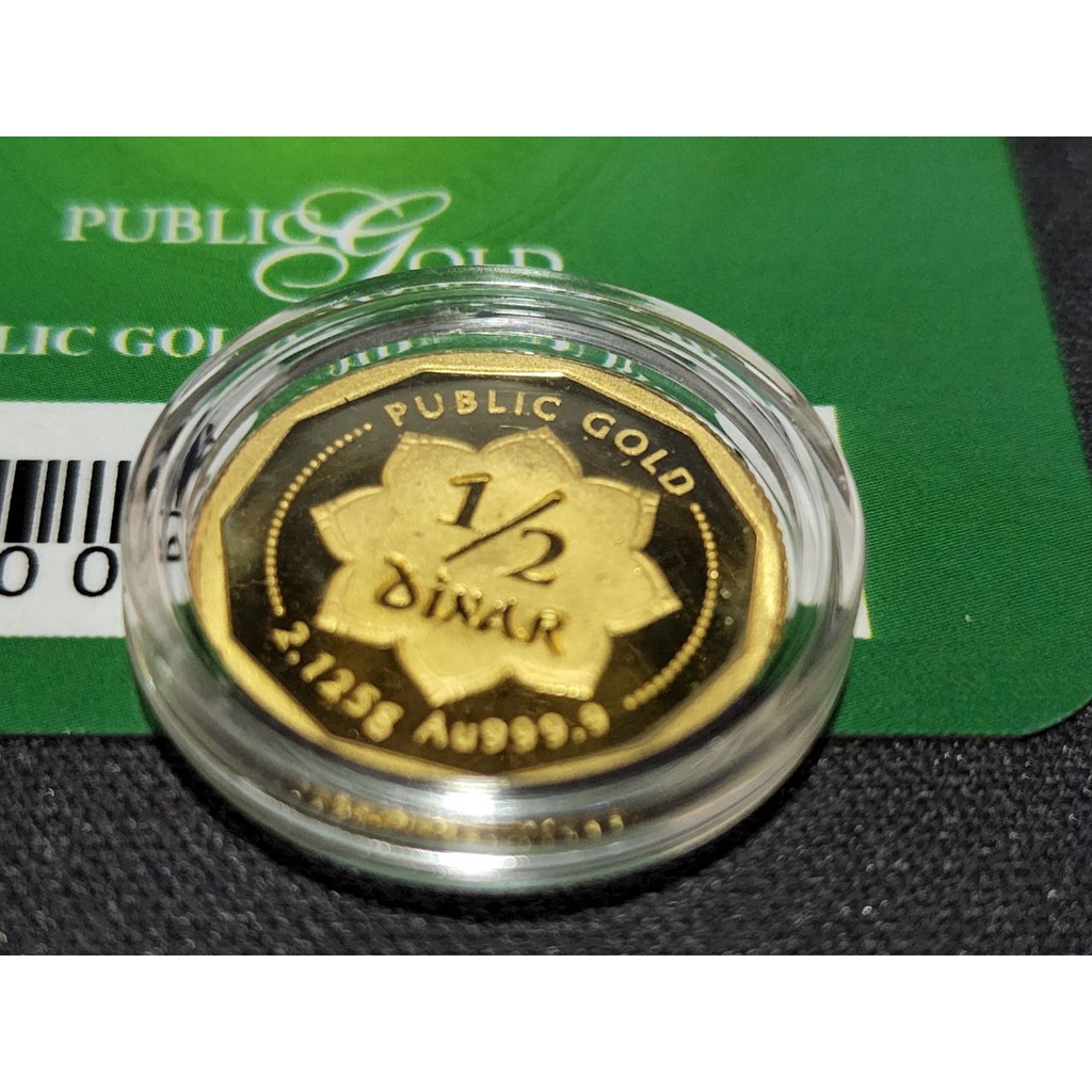Public Gold 1/2 Dinar 2.125G (Au 999.9) -24K | Shopee Malaysia