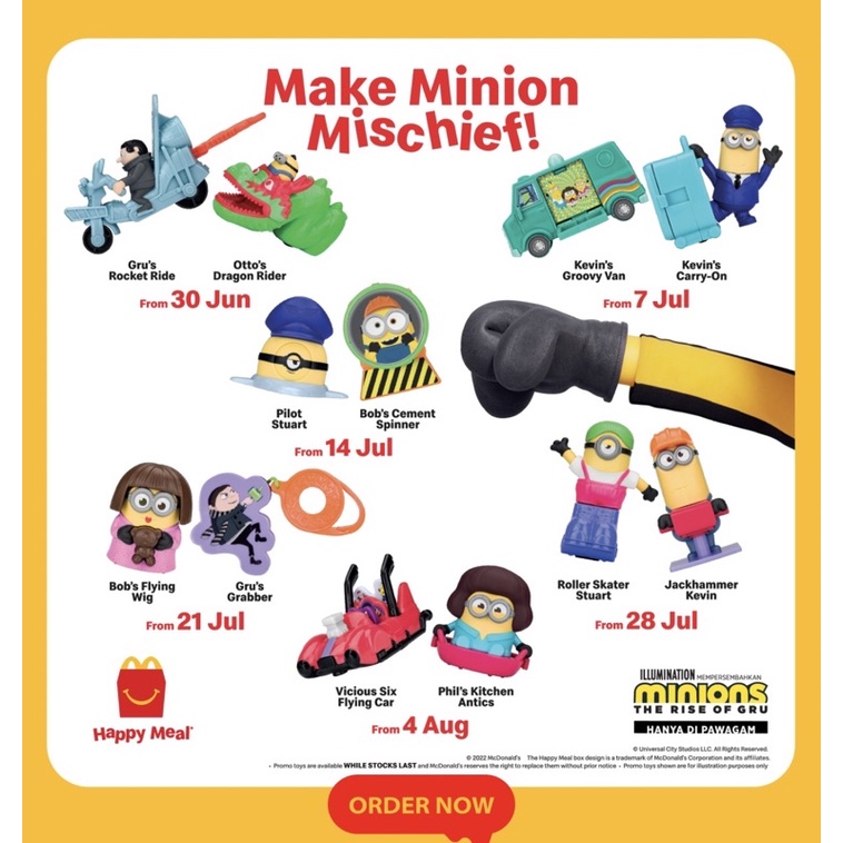 McDonald’s McD Mekdi 2022 Minions Minion The Rise of Gru Happy Meal ...