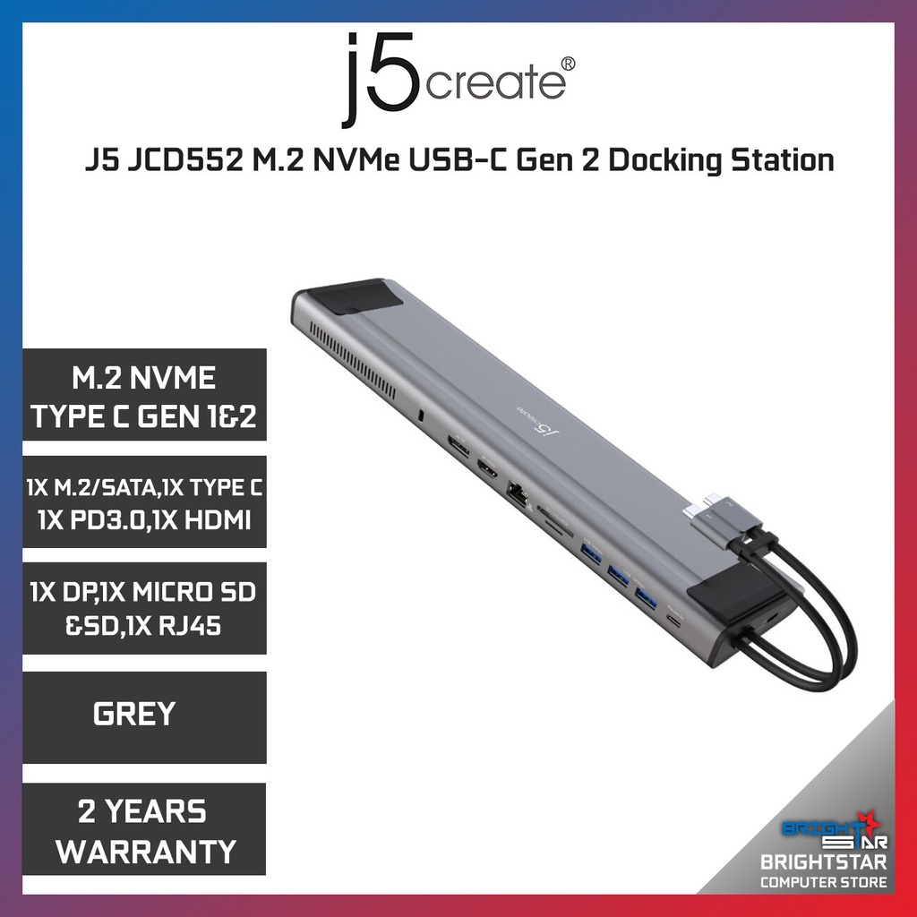 J5 JCD552 M.2 NVMe USB-C Gen 2 Docking Station | Shopee Malaysia