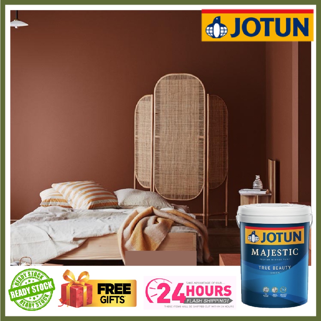 JOTUN 5L 20144 GROUNDED RED Majestic True Beauty Sheen /Cat Dalam Kilat ...