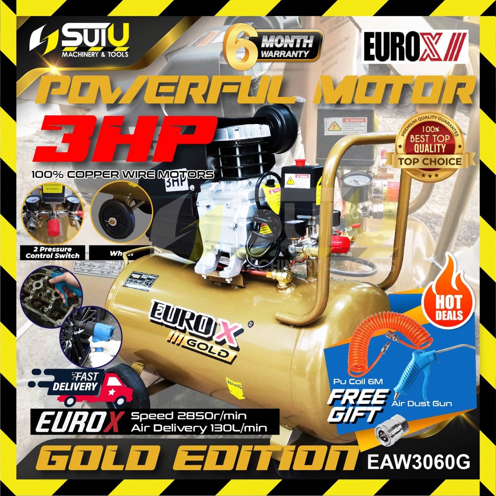 [READY STOCK, ORIGINAL] EUROX GOLD EAW3060G / EAW3060 / EAX3060 / EAX-3060 60L 3HP Direct Driven ...