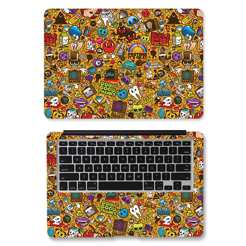 2PCS Laptop Sticker Laptop Skin PVC Laptop Sticker with Round Mouse Pad ...