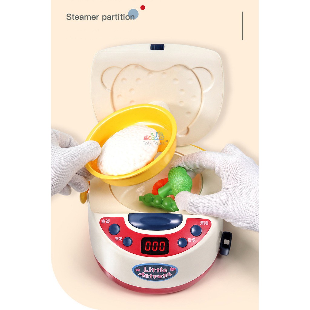 RICE COOKER TOY [ Steam & Sound and Light ] Pretend Play Set for Girls ...