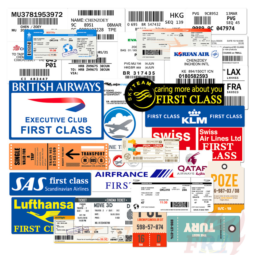 Airlines Flight Series 03 - Airline Company Tickets Air Boarding Pass ...