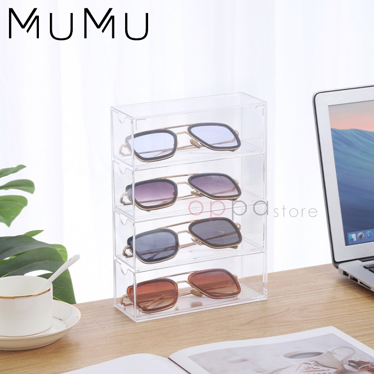 MUMU Style Custom Spectacles Glasses Storage Drawer Box 4 Compartment ...