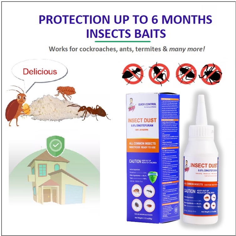 Cockroach Ants Termite Spider Killing Bait serbuk semut lipas, Anai Bed ...